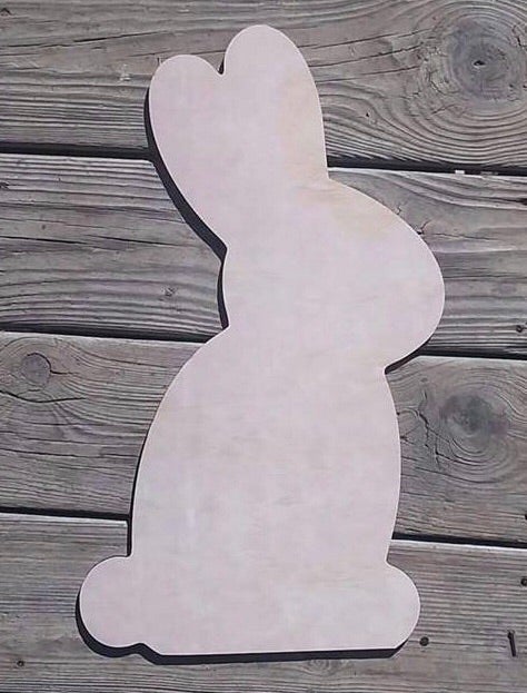 19” Easter Bunny Rabbit Door Hanger Wood Cutout | MR. PEACOCK'S WOOD LLC
