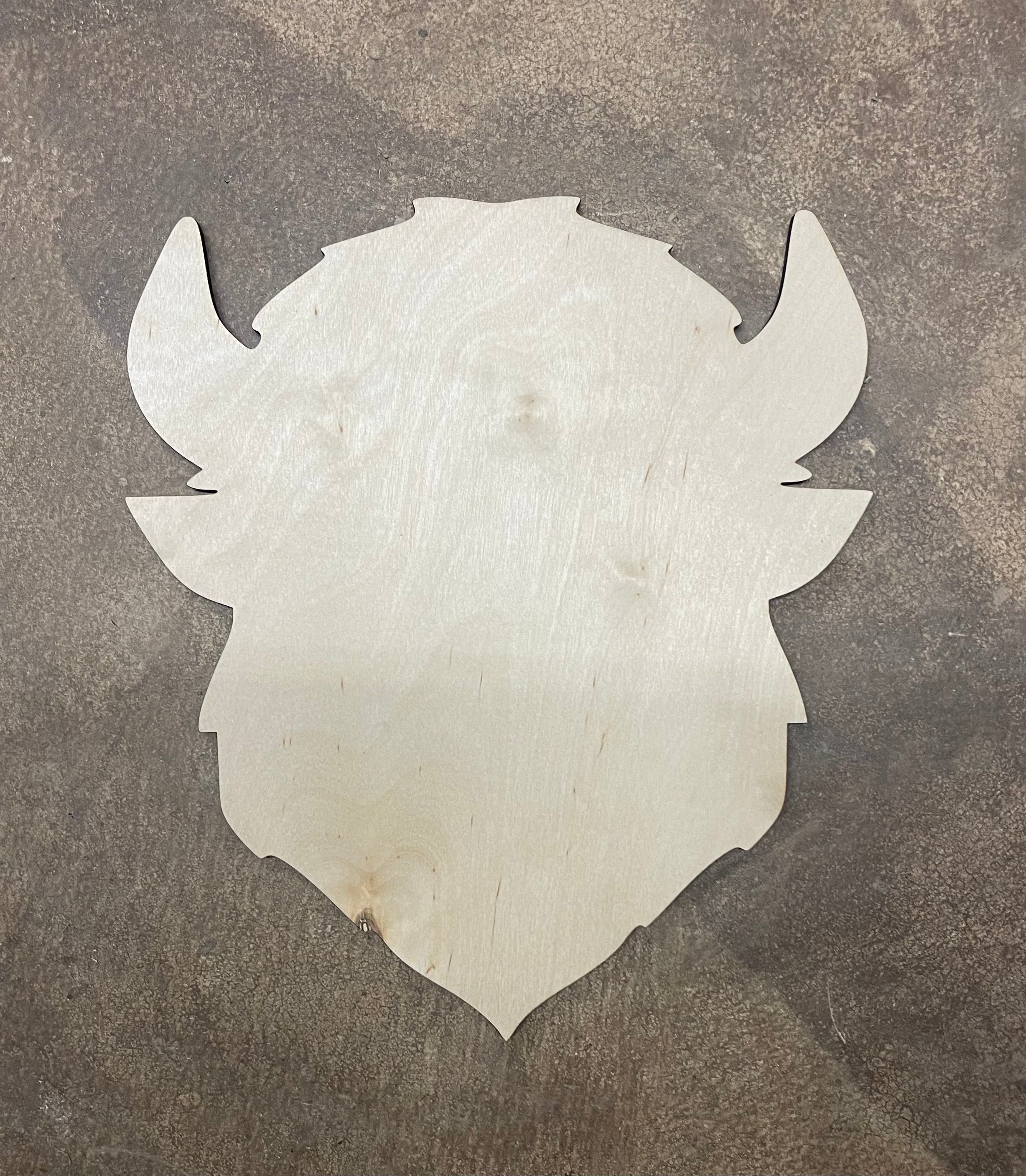 Bison/ Buffalo Head Door Hanger Wood Cutout | MR. PEACOCK'S WOOD LLC