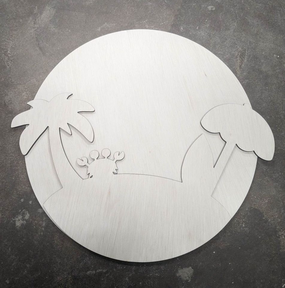 21" x 12" Crab Island Layered Beach Scene with 19" Circle Door Hanger ...