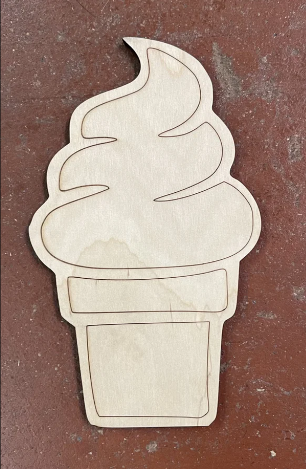 6" Ice Cream Cone Interchangeable Shape | MR. PEACOCK'S WOOD LLC