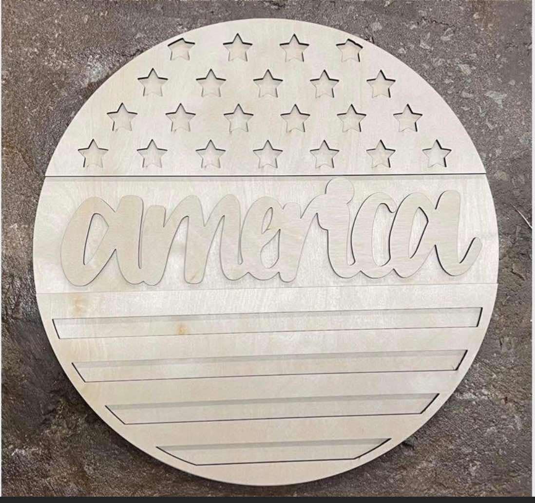 15” America Layered Stars and Stripes Craft Wood Blank | MR. PEACOCK'S ...