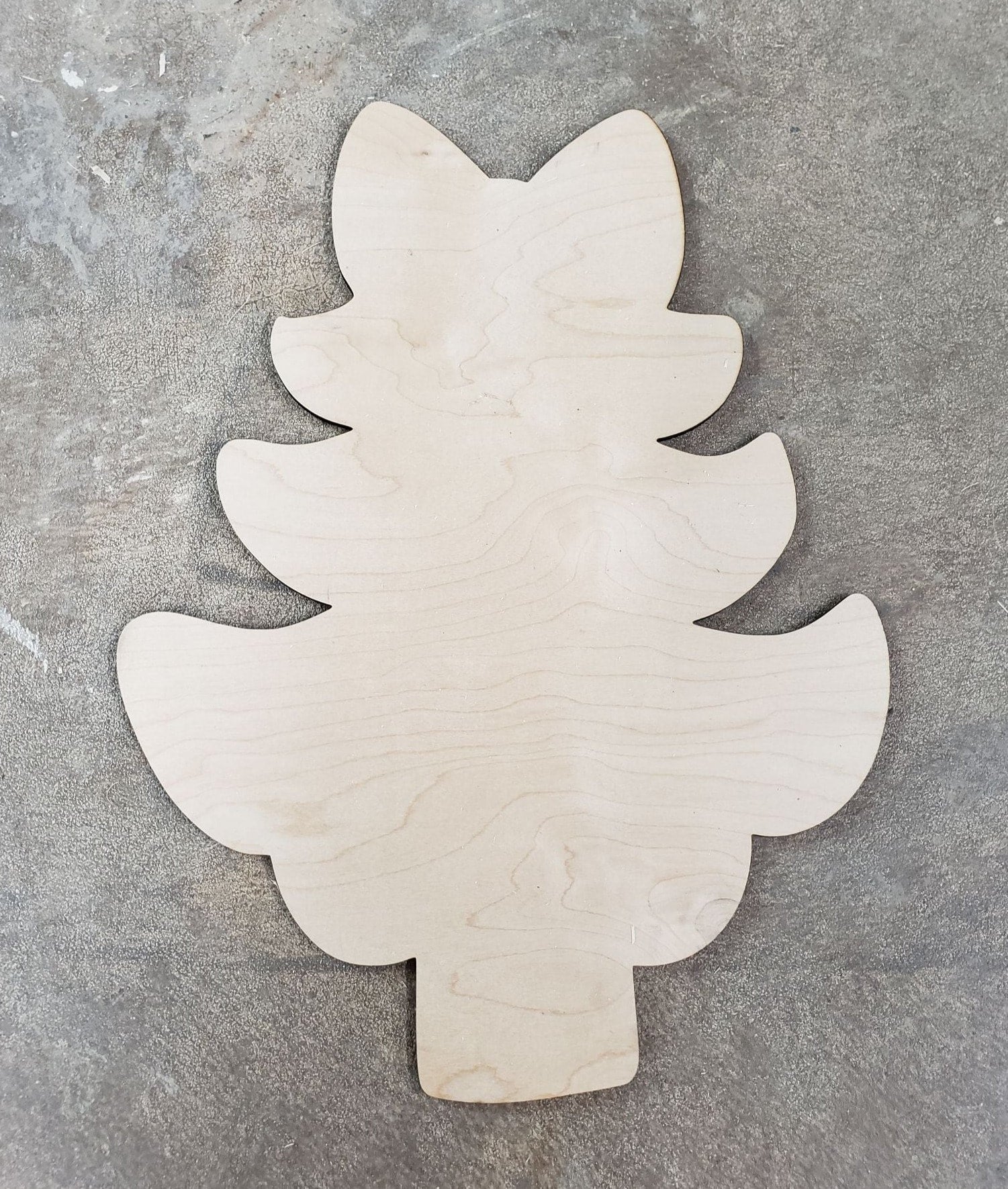 WHIMSY CHRISTMAS TREE WOOD DOOR HANGER CUT OUT | MR. PEACOCK'S WOOD LLC