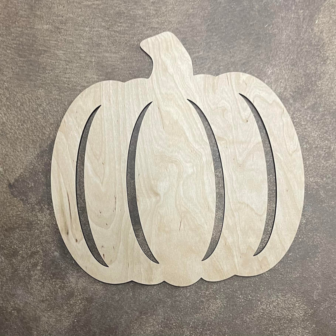 19" SLOTTED PUMPKIN DOOR HANGER BLANK WOOD CUT OUT | MR. PEACOCK'S WOOD LLC