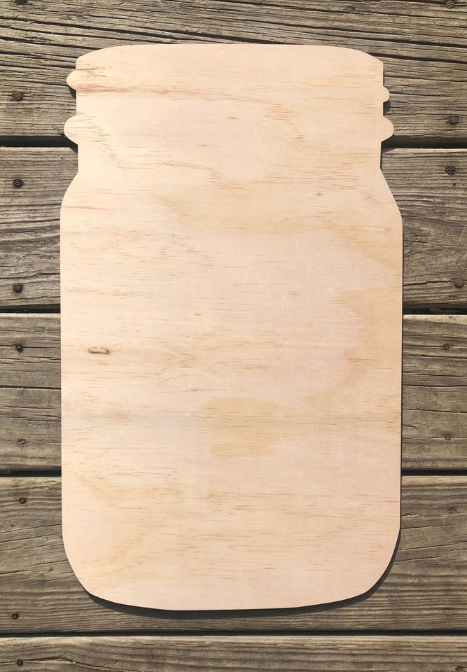 19" Mason Jar Wood Craft Blank | MR. PEACOCK'S WOOD LLC