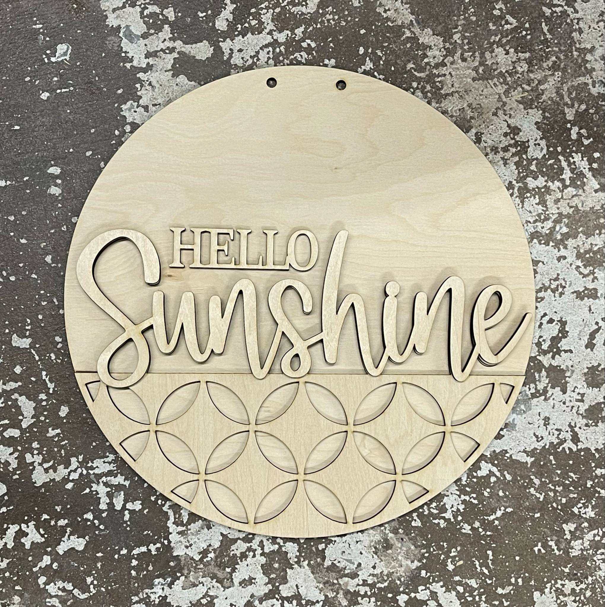15” Hello Sunshine Layered Round Craft Wood Blank | MR. PEACOCK'S WOOD LLC