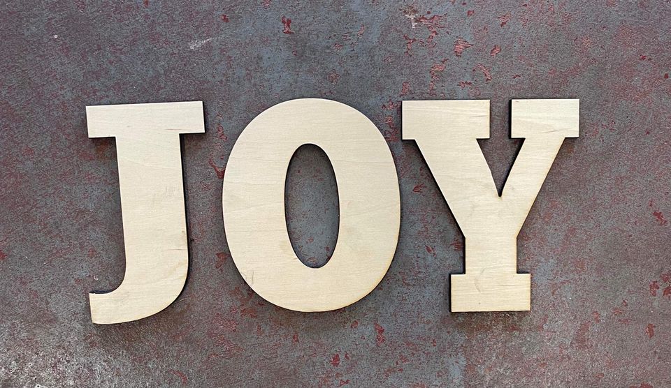6" JOY Set Wood Cutout | MR. PEACOCK'S WOOD LLC