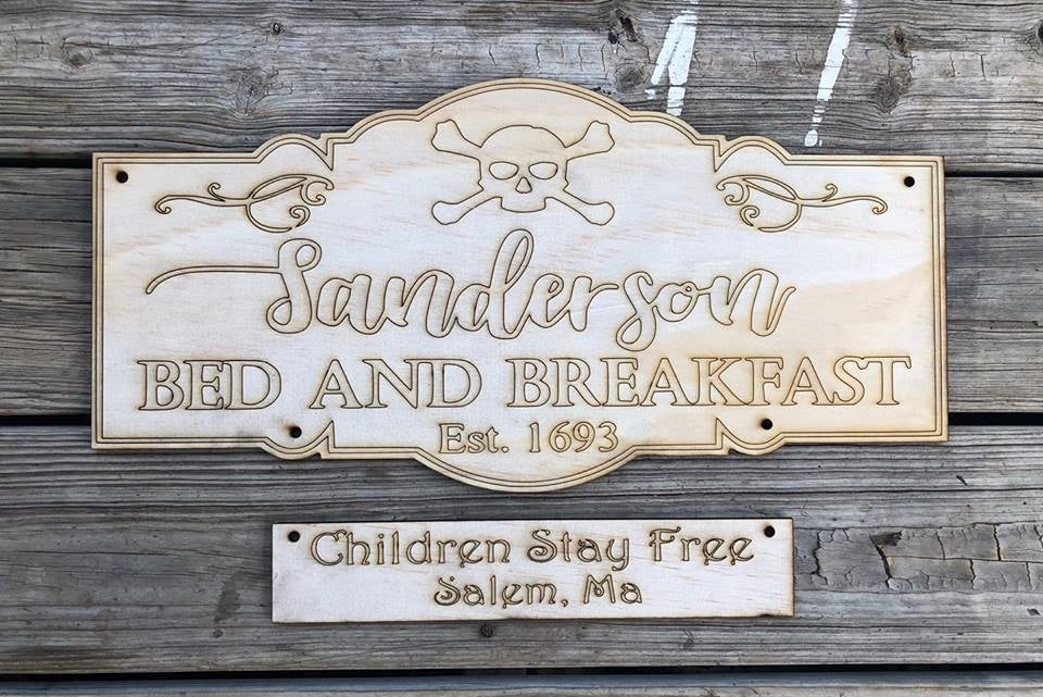 19" x 11.5" Sanderson Sign Wood Cutout | MR. PEACOCK'S WOOD LLC