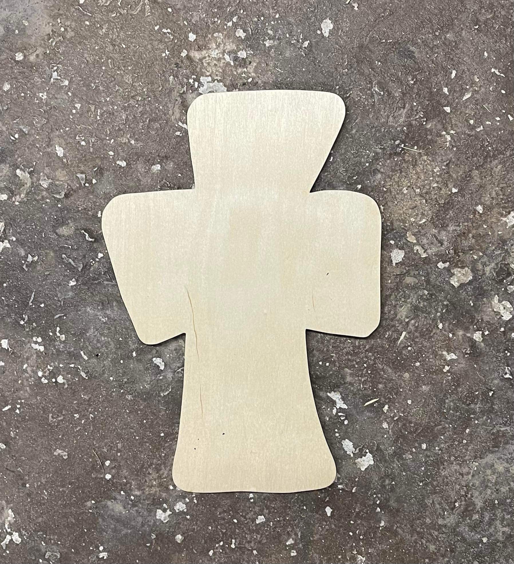 11" Whimsical Cross For 15" Rounds Wood Cutouts | MR. PEACOCK'S WOOD LLC
