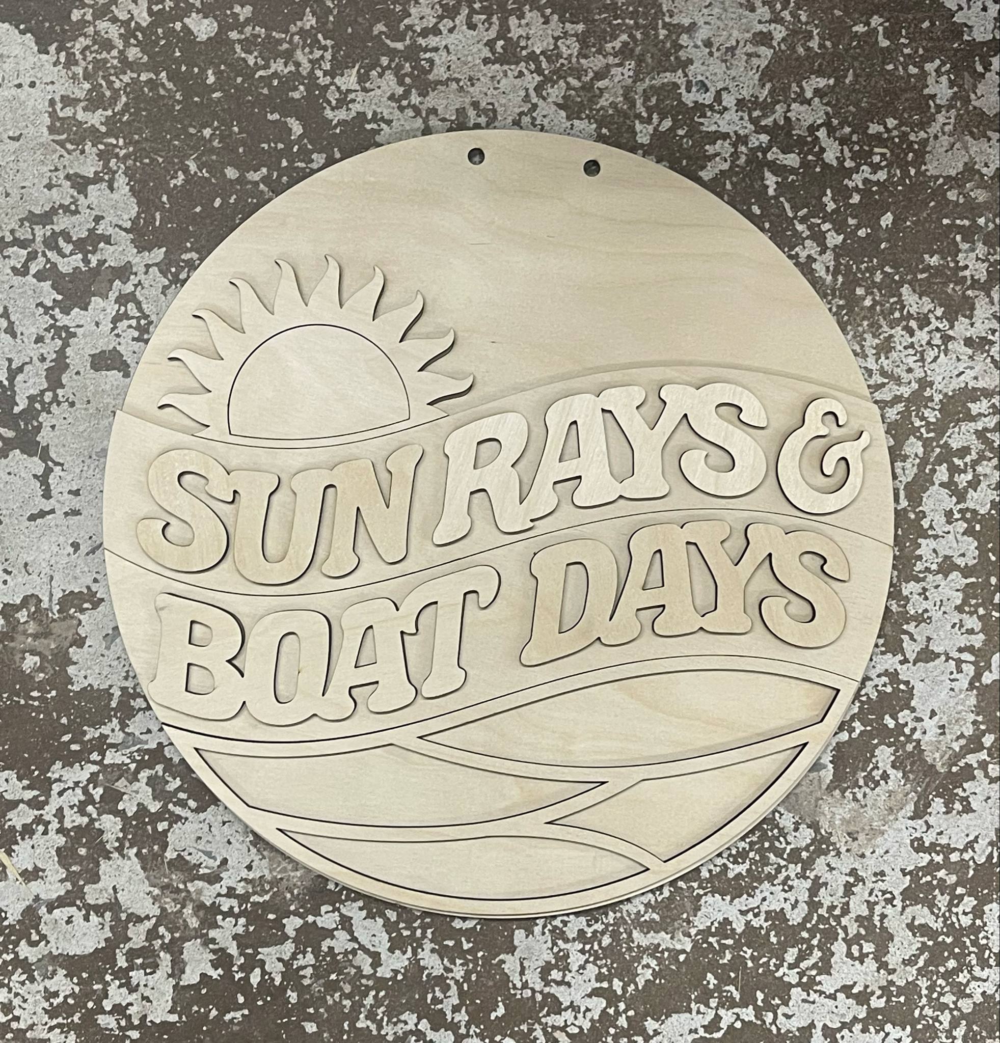 15” Sun Rays & Boat Days Layered Craft Wood Blank | MR. PEACOCK'S WOOD LLC