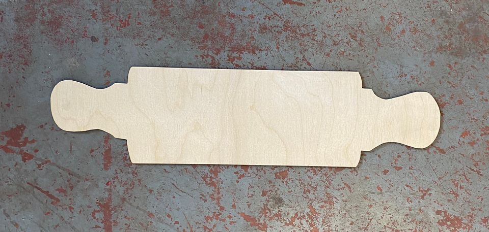 22" x 5.5" Rolling Pin Door Hanger Wood Cutouts | MR. PEACOCK'S WOOD LLC
