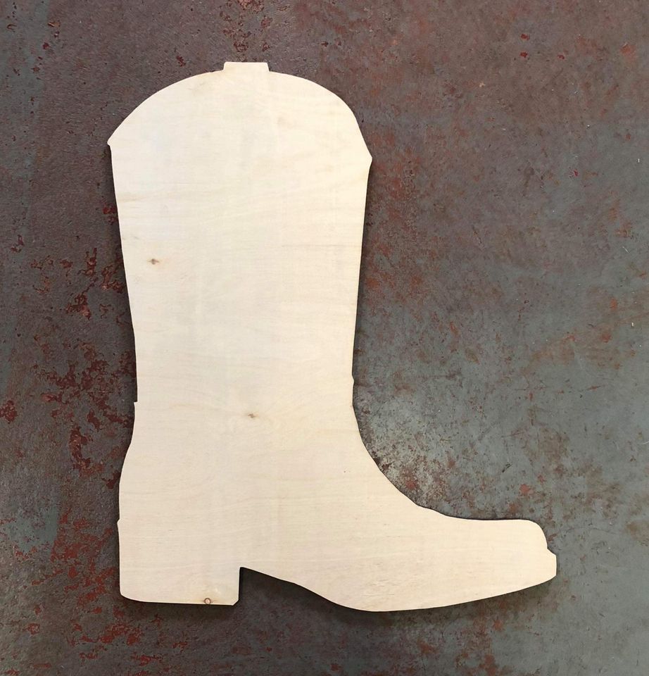 22” x 18” Cowboy Boot Door Hanger Wood Cutout | MR. PEACOCK'S WOOD LLC