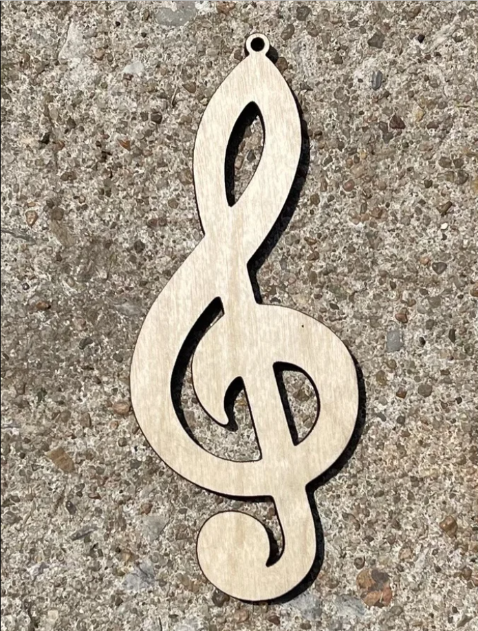 5” Treble Clef Ornament | MR. PEACOCK'S WOOD LLC