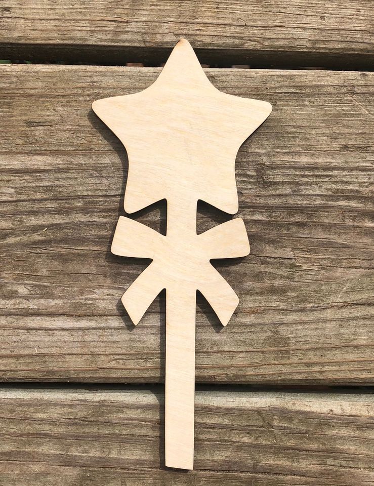 7” Star Wand Wood Cutout | MR. PEACOCK'S WOOD LLC
