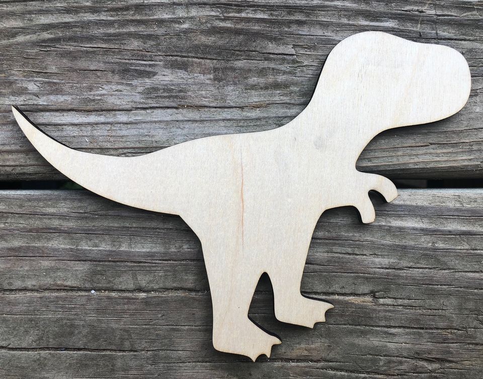 7” T-Rex Dinosaur Wood Cutout | MR. PEACOCK'S WOOD LLC