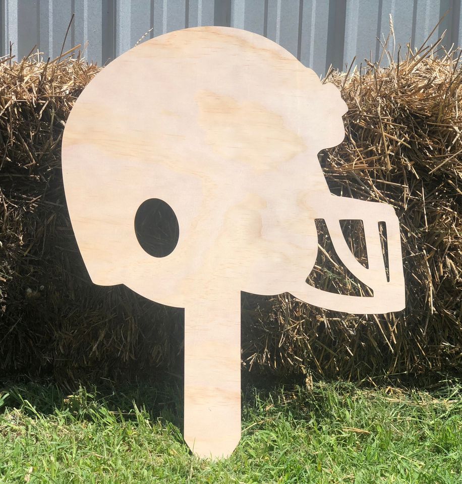 22" x 16.5" Football Helmet Yard Stake | MR. PEACOCK'S WOOD LLC