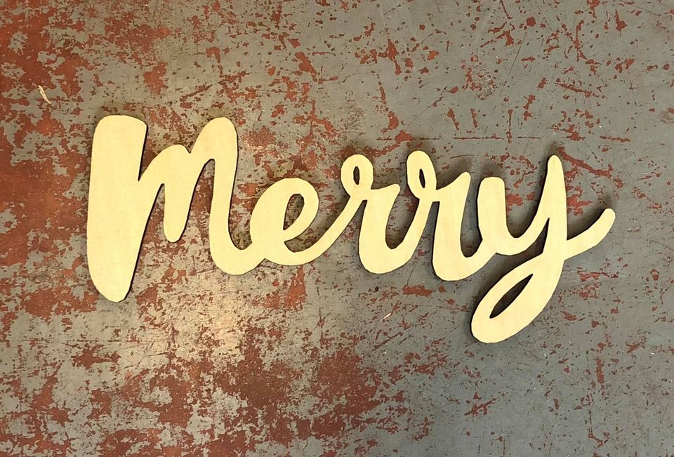 Merry Word Cutout for 15" Rounds | MR. PEACOCK'S WOOD LLC
