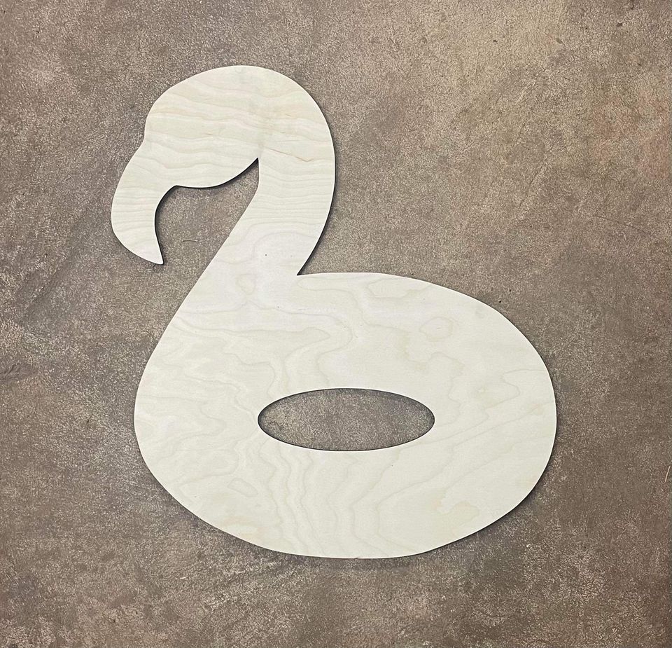 20” x 18” Flamingo Pool Float Door Hanger Wood Cutout | MR. PEACOCK'S ...