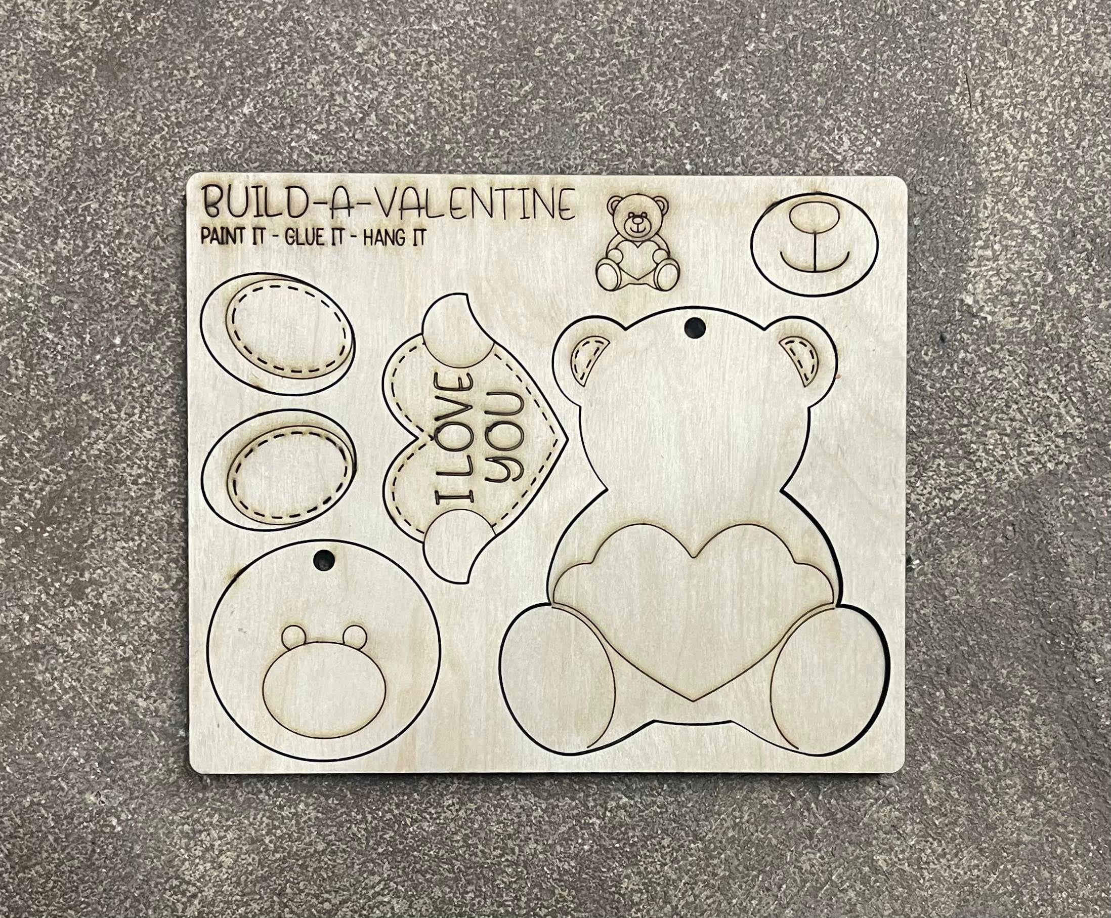 4" Build-A-Valentine Bear | MR. PEACOCK'S WOOD LLC