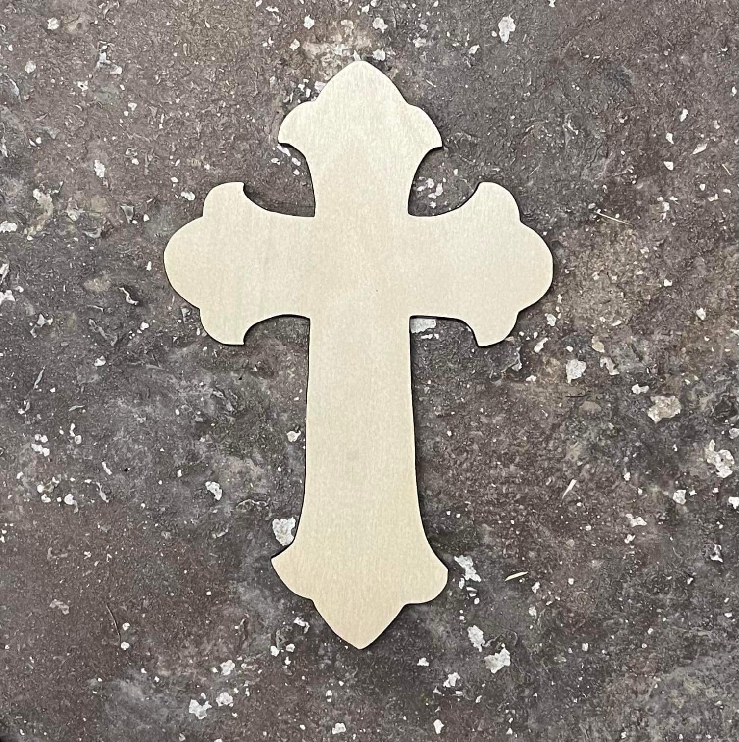 11" Scallop Cross For 15" Rounds Wood Cutouts | MR. PEACOCK'S WOOD LLC