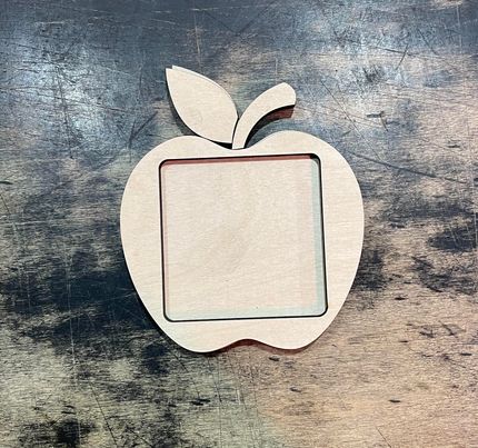 6” Apple Notepad Holder Wood Cutout | MR. PEACOCK'S WOOD LLC