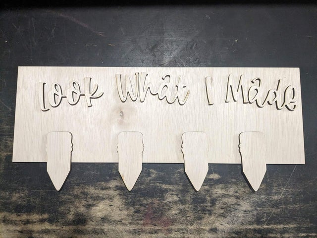 18” x 6” Look What I Made Layer Door Hanger Wood Cutout