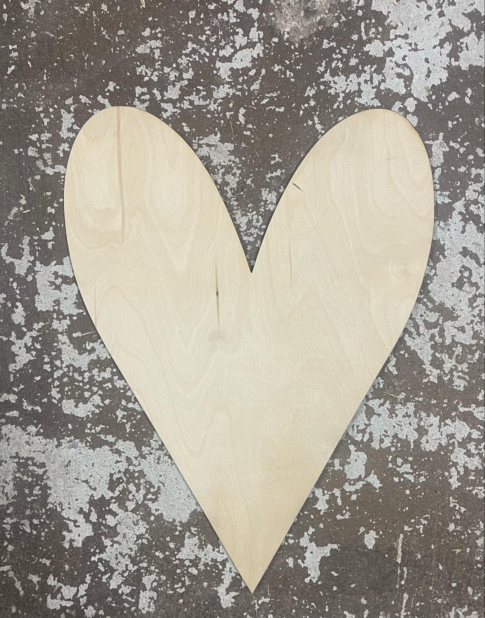 Folk Primitive Heart Wood Craft Blank | MR. PEACOCK'S WOOD LLC