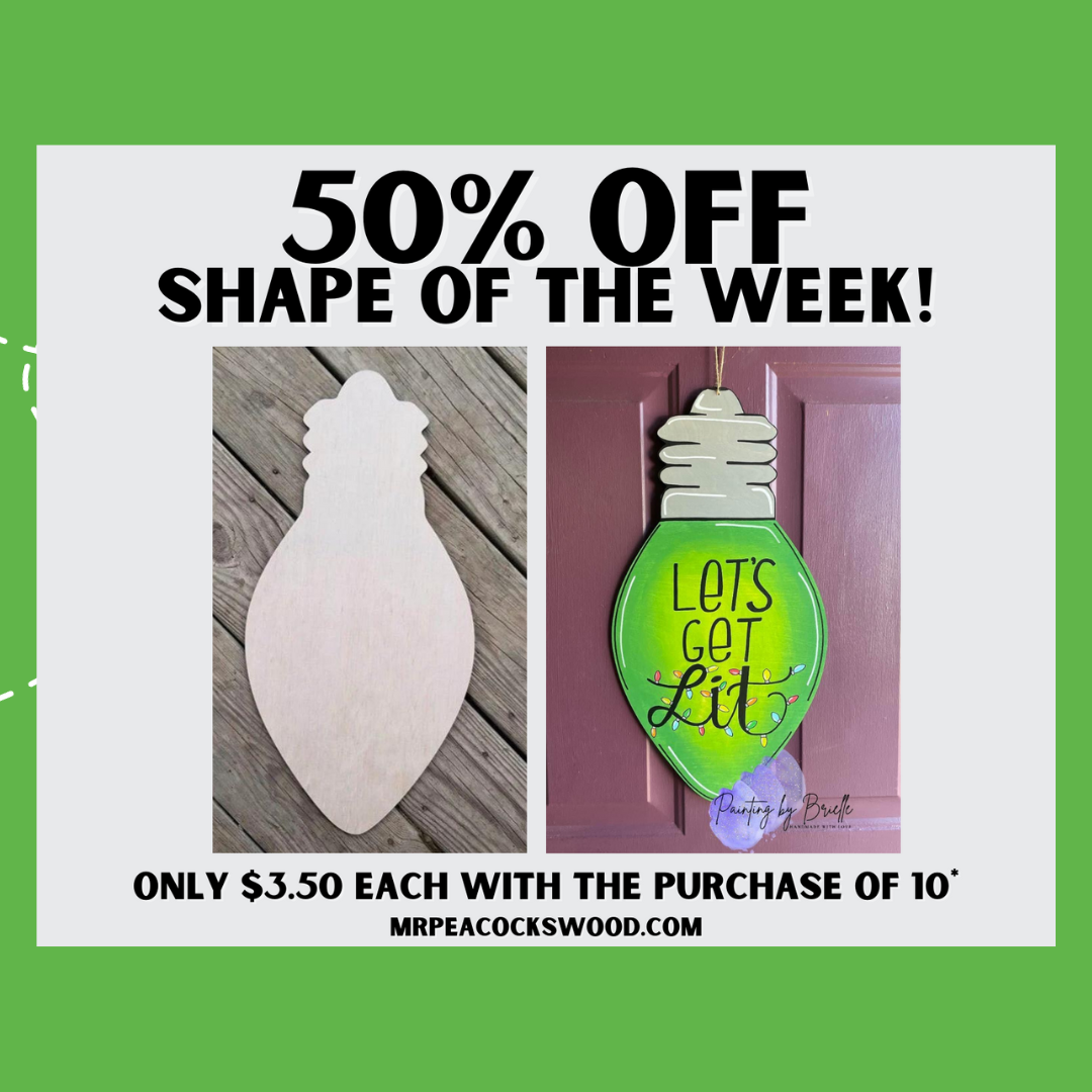 19" CHRISTMAS LIGHT BULB WOOD DOOR HANGER CUT OUT | MR. PEACOCK'S WOOD LLC