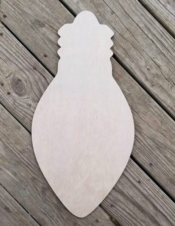 CHRISTMAS LIGHT BULB WOOD DOOR HANGER CUT OUT | MR. PEACOCK'S WOOD LLC