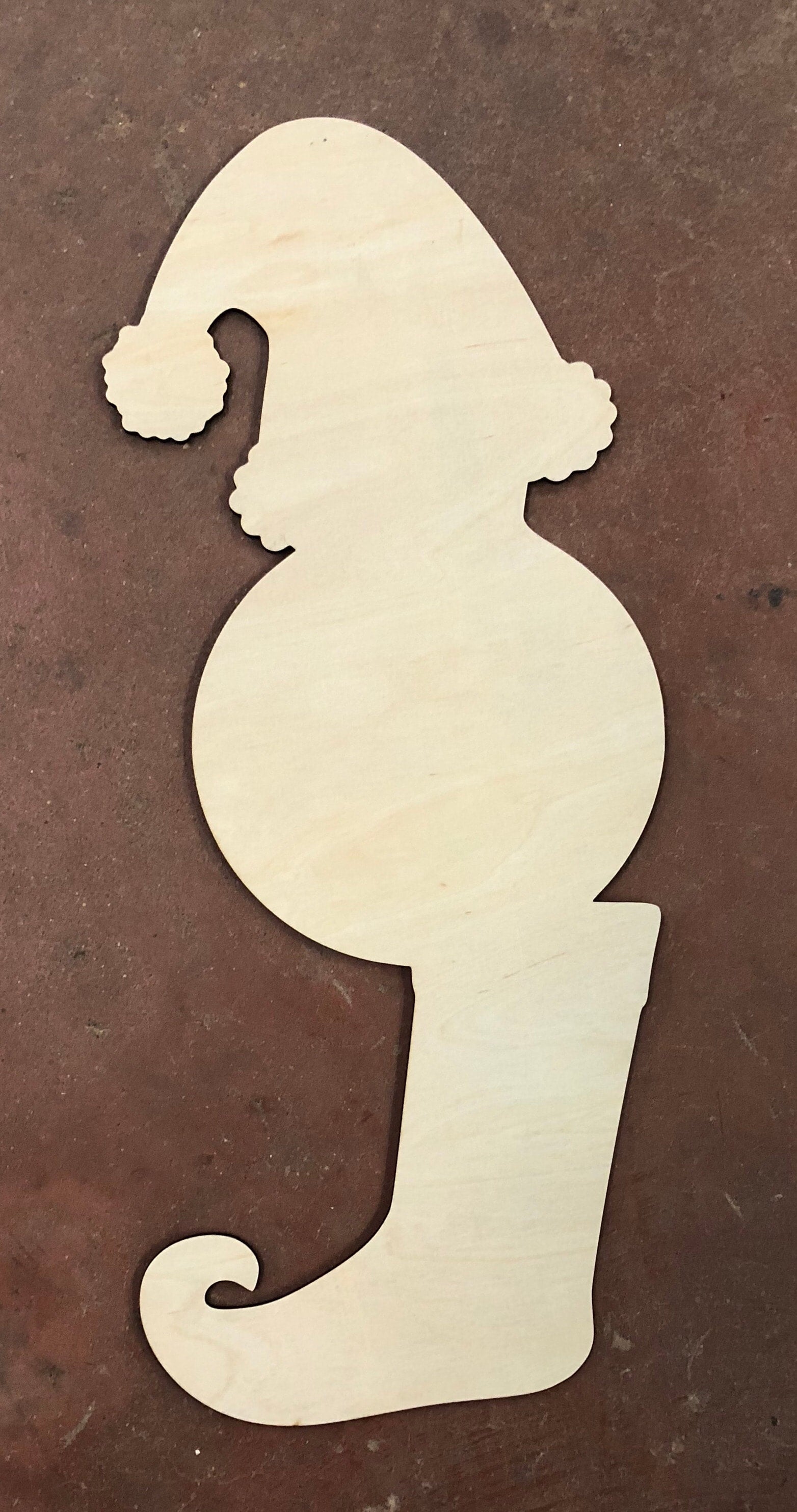 22" SANTA HAT ORNAMENT TRI PIECE WOOD DOOR HANGER CUT OUT | MR. PEACOCK ...