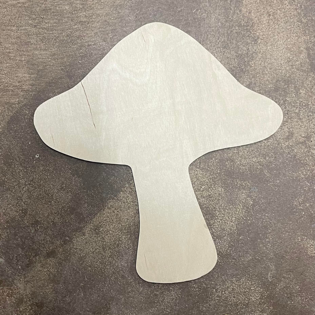 11.5" MUSHROOM WOOD DOOR HANGER CUT OUT | MR. PEACOCK'S WOOD LLC