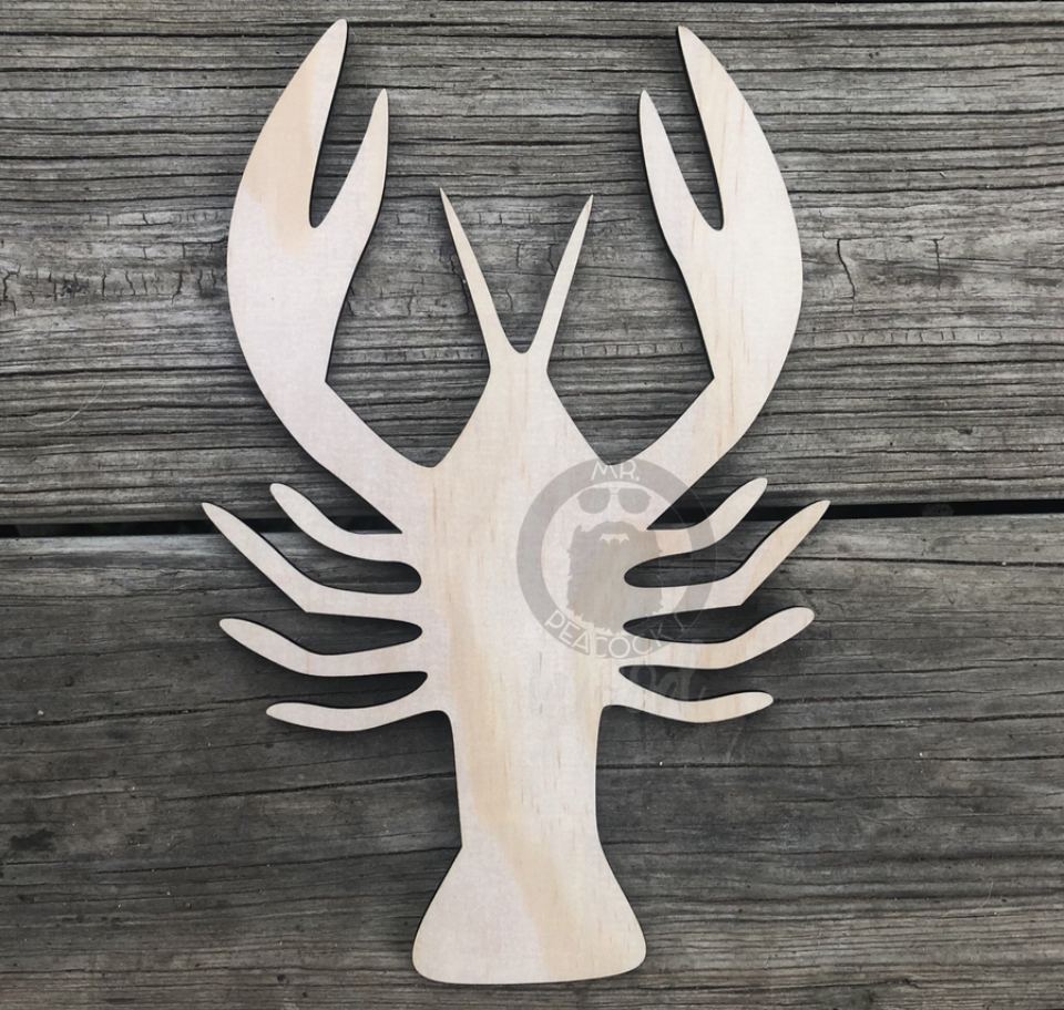 10” Crawfish Door Hanger Wood Cutout | MR. PEACOCK'S WOOD LLC