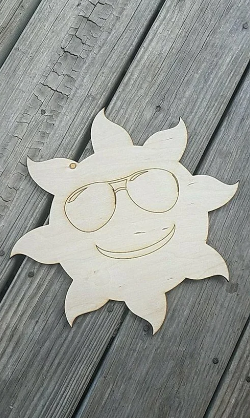 15" Cool Sun Door Hanger Wood Cutout | MR. PEACOCK'S WOOD LLC
