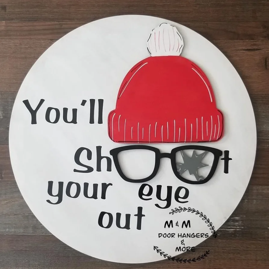 15” Christmas Story 3D Door Hanger Wood Cutout Set | MR. PEACOCK'S WOOD LLC