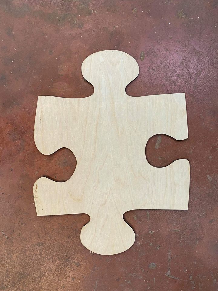 17" Puzzle Piece Wooden Door Hanger Cutout | MR. PEACOCK'S WOOD LLC