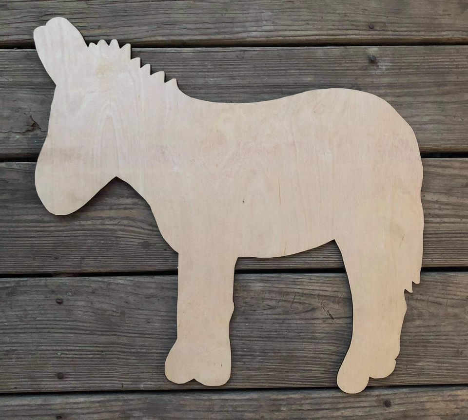 19” x 17” Donkey Wood Cutout Door Hanger | MR. PEACOCK'S WOOD LLC