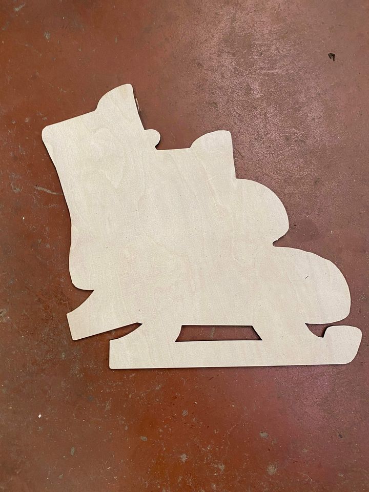 20” Double Ice Skates Hockey Skates Door Hanger Wood Cutout | MR ...