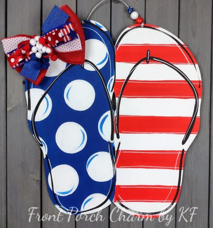 20” Flip Flops Door Hanger Wood Cutouts | MR. PEACOCK'S WOOD LLC