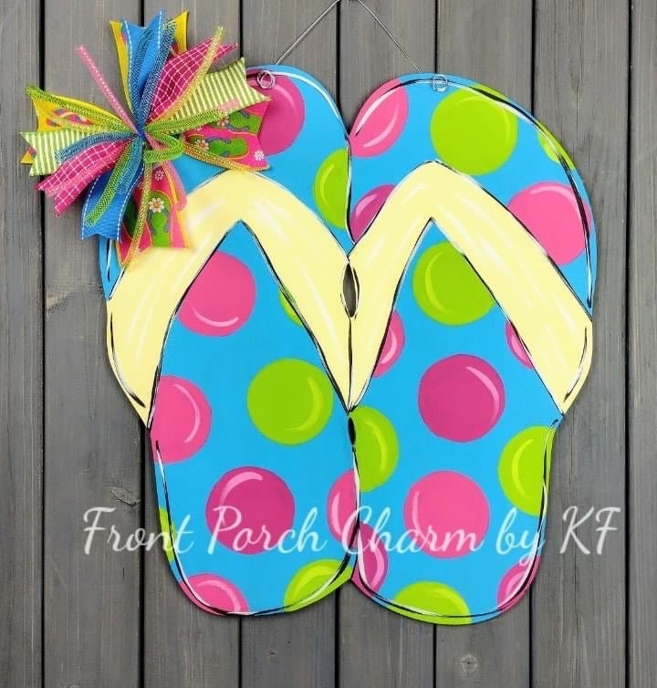20” Flip Flops Door Hanger Wood Cutouts | MR. PEACOCK'S WOOD LLC