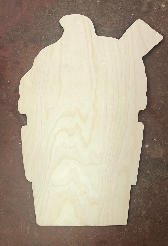 Frappe Coffee Cup with Straw Door Hanger Wood Cutout | MR. PEACOCK'S ...