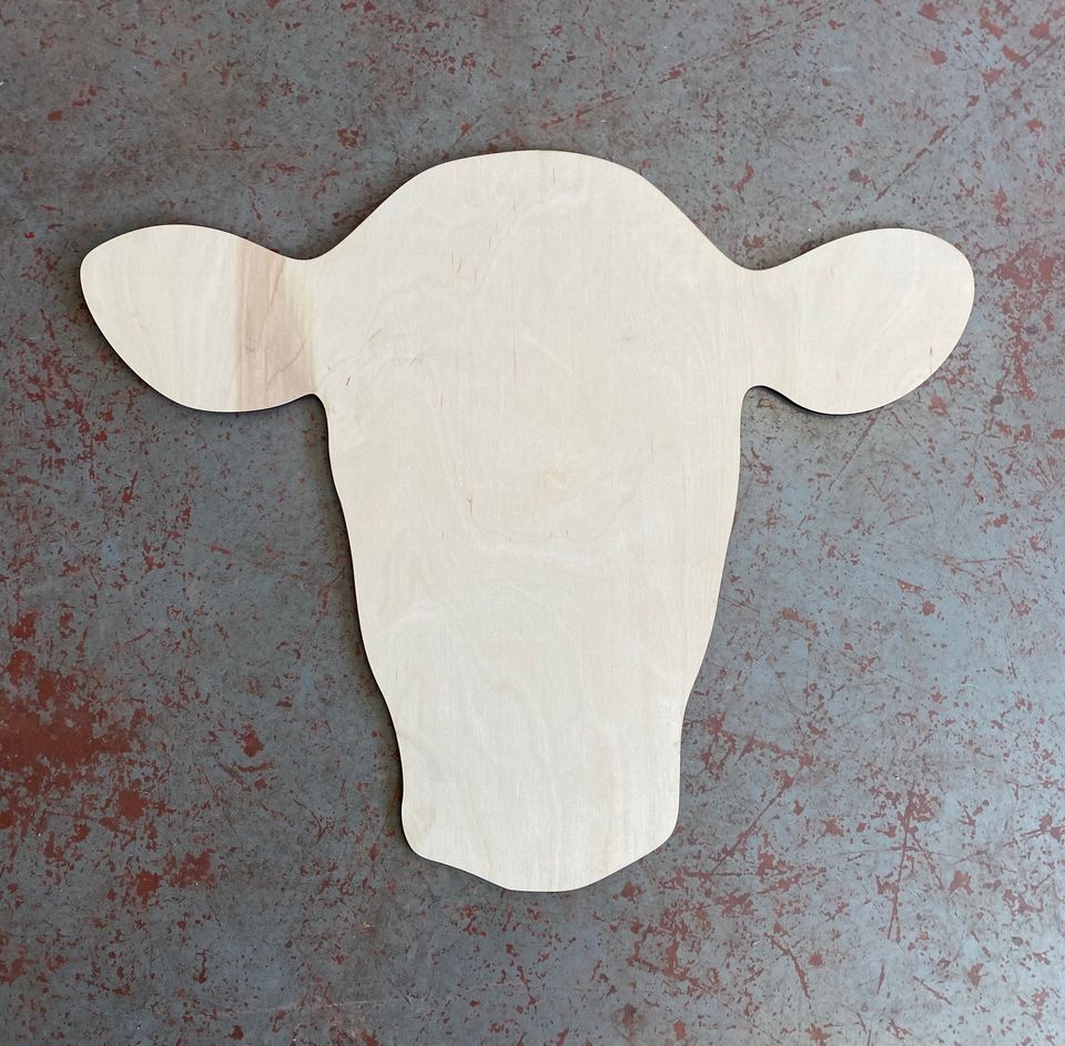 Cow Head Door Hanger Wood Cutout | MR. PEACOCK'S WOOD LLC